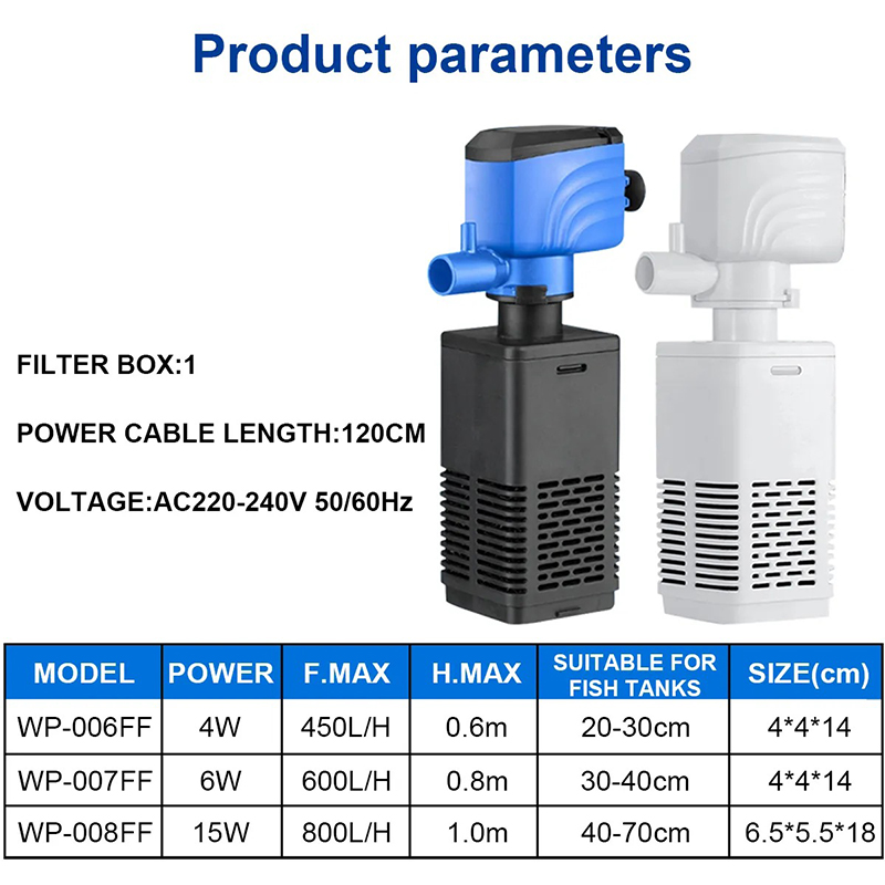 3 in 1 Aquarium Fish Tank Filter Air Pump for Aquarium Oxygen Pump Wave ...