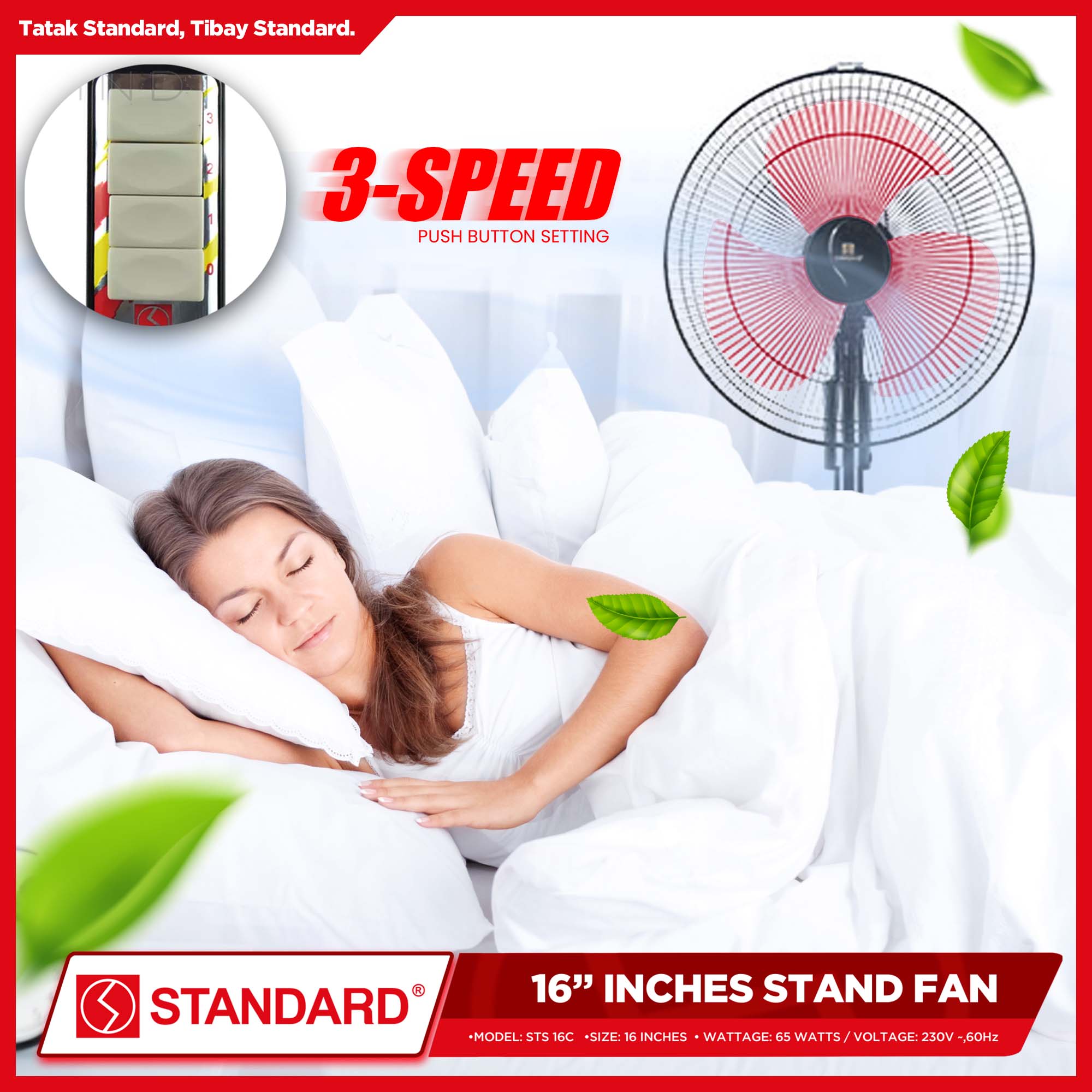 Standard Stand Fan 16" Big Plastic Blade STS 16C | Shopee Philippines