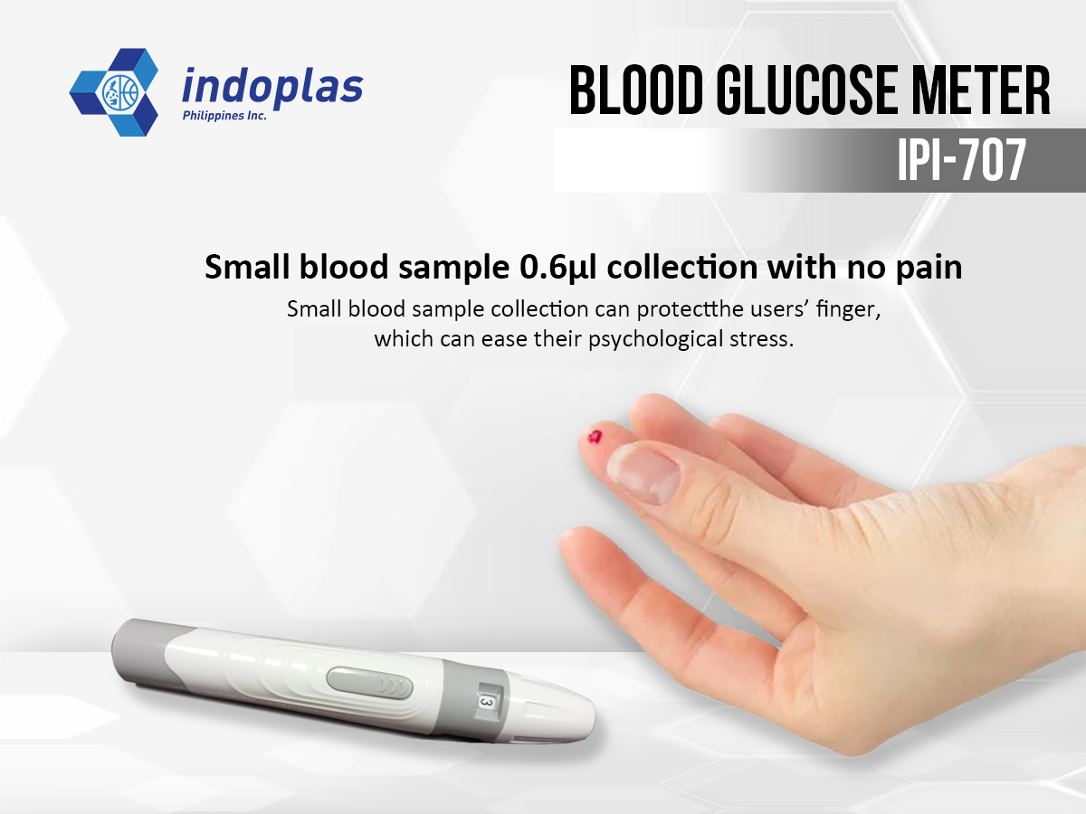 Indoplas Blood Glucose Meter Glucometer Monitoring System IPI-707 + 1 ...