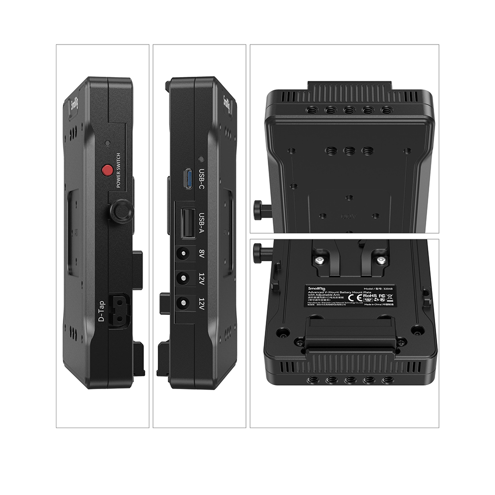 SmallRig Multifunctional V mount Battery Adapter with Adjustable Arm ...