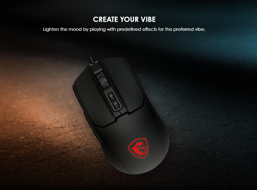 MSI Gaming Wired Mouse Forge GM100 Black RGB LED Optical Mouse Sensor ...