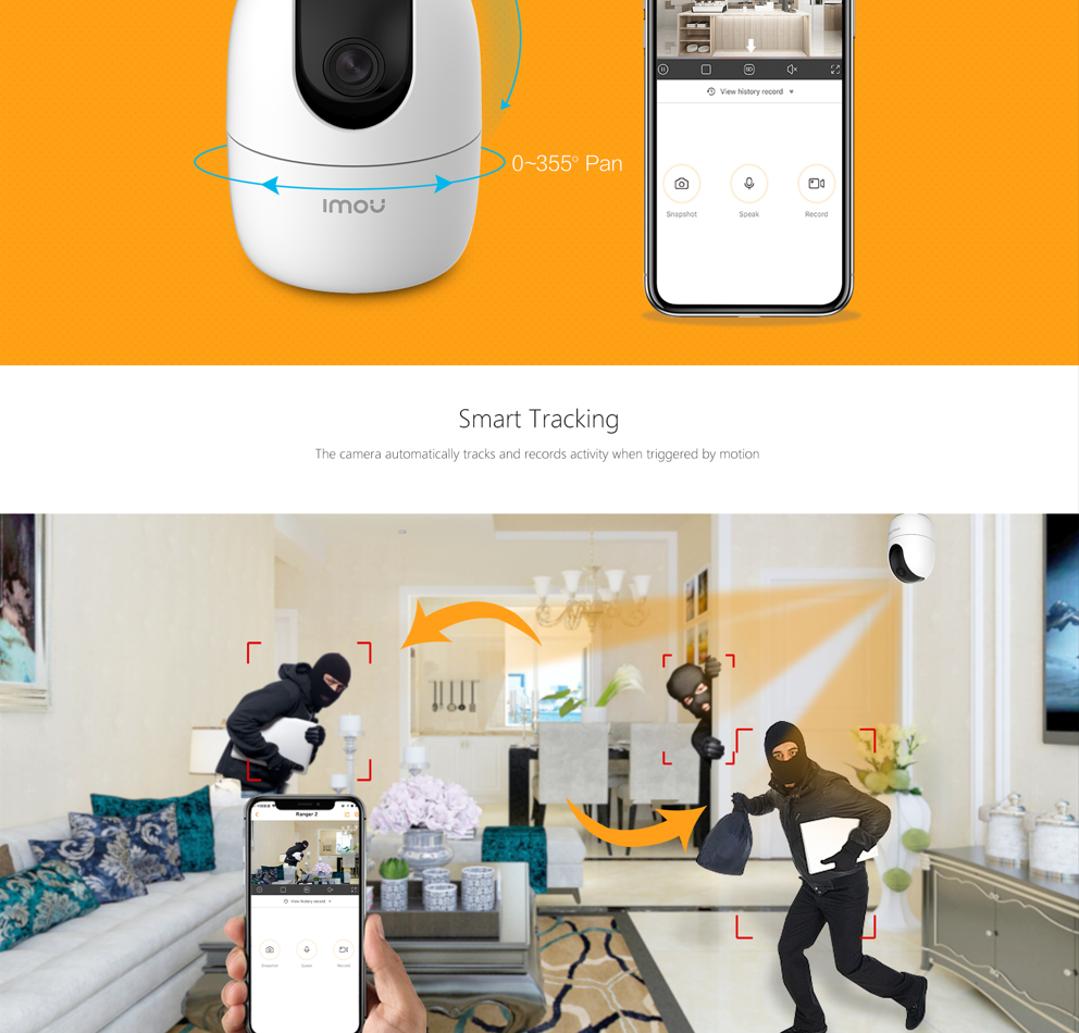 IMOU Ranger 2C 2MP/3MP IP CAM 360 Human Detection Night Vision Baby ...