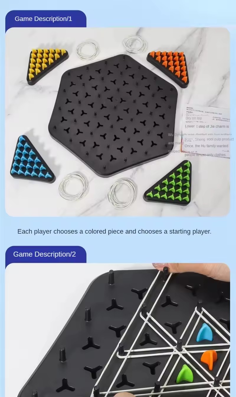 Classic Puzzle Board Game Chain Triangle Multiplayer Rubber Band Chess ...