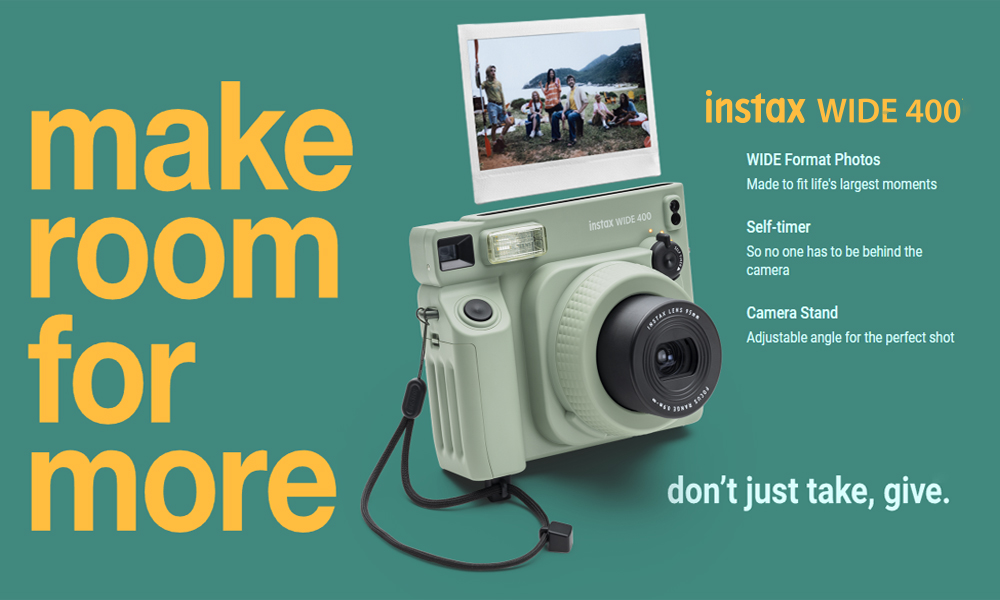 FUJIFILM Instax Wide 400 Instant Camera w/ 95mm Manual Focus Lens and ...