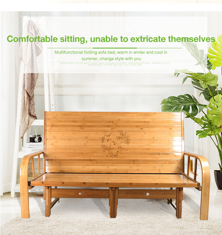 Folding sofa bed double single living room multifunctional solid wood ...