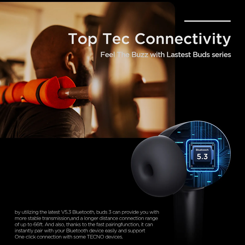 Tecno Buds 3 TWS Earbuds | Powerful Bass Booster | Omni-Noise ...