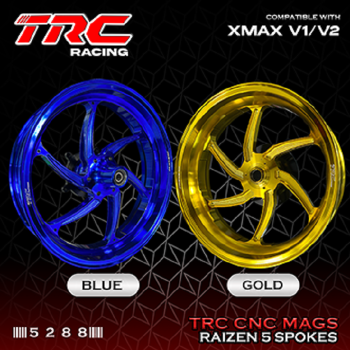 TRC CNC RAIZEN 5 SPOKES MAG WHEELS (3.5*15 F x 4.0*14 R) for XMAX 300 V1/V2 5288 | Shopee ...