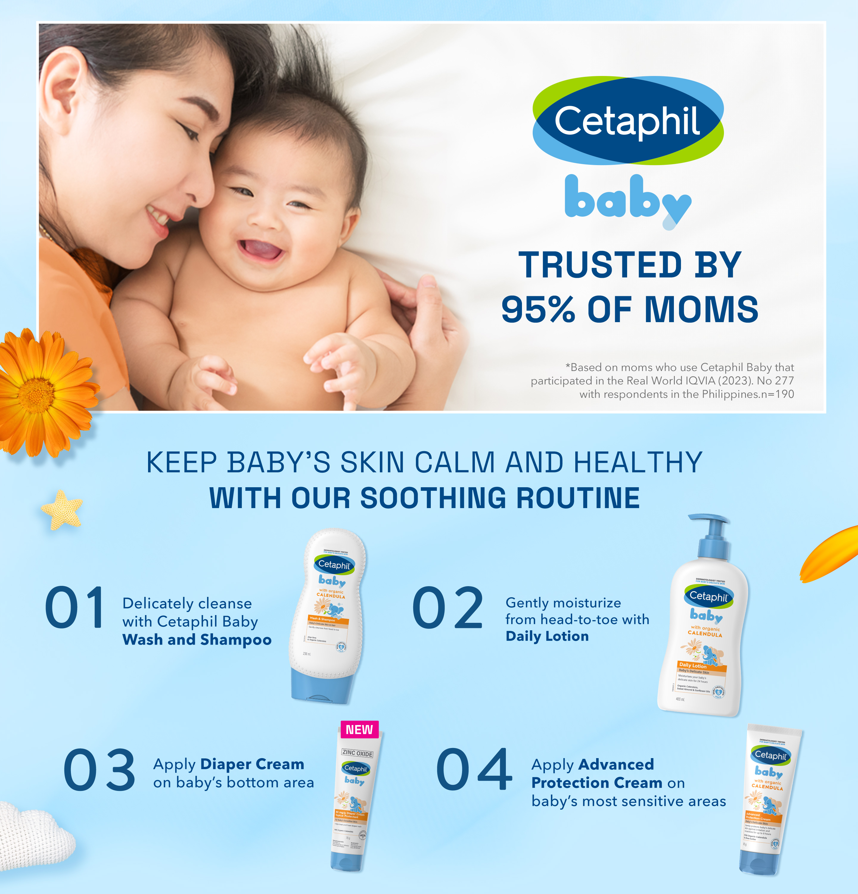 Cetaphil Baby Calendula Wash & Nourish Set | Shopee Philippines