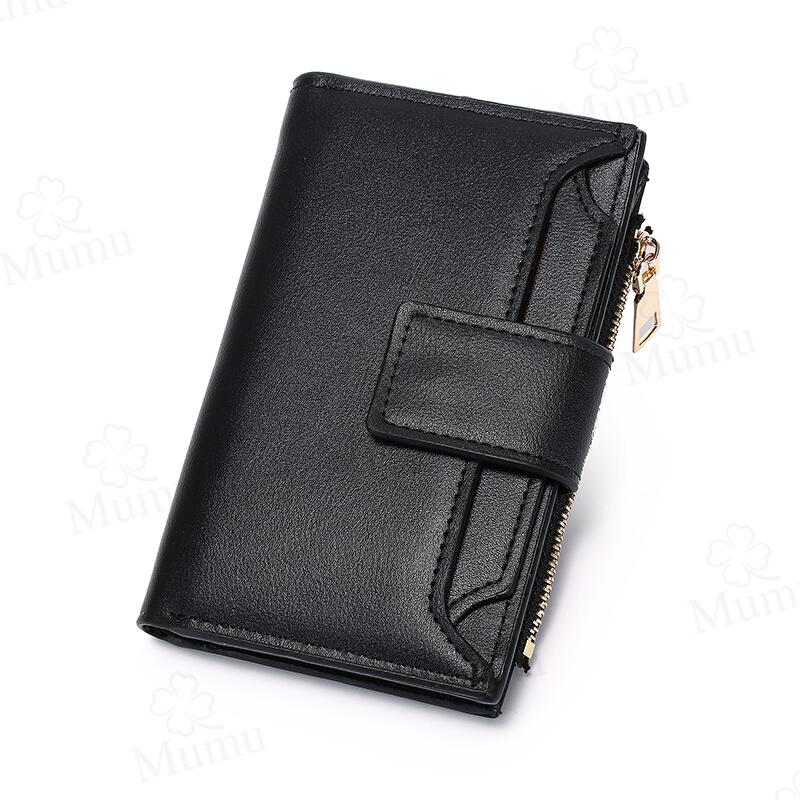 Mumu 1086 Korean Simple Leather Woman Wallet Card Holder For Women Coin ...