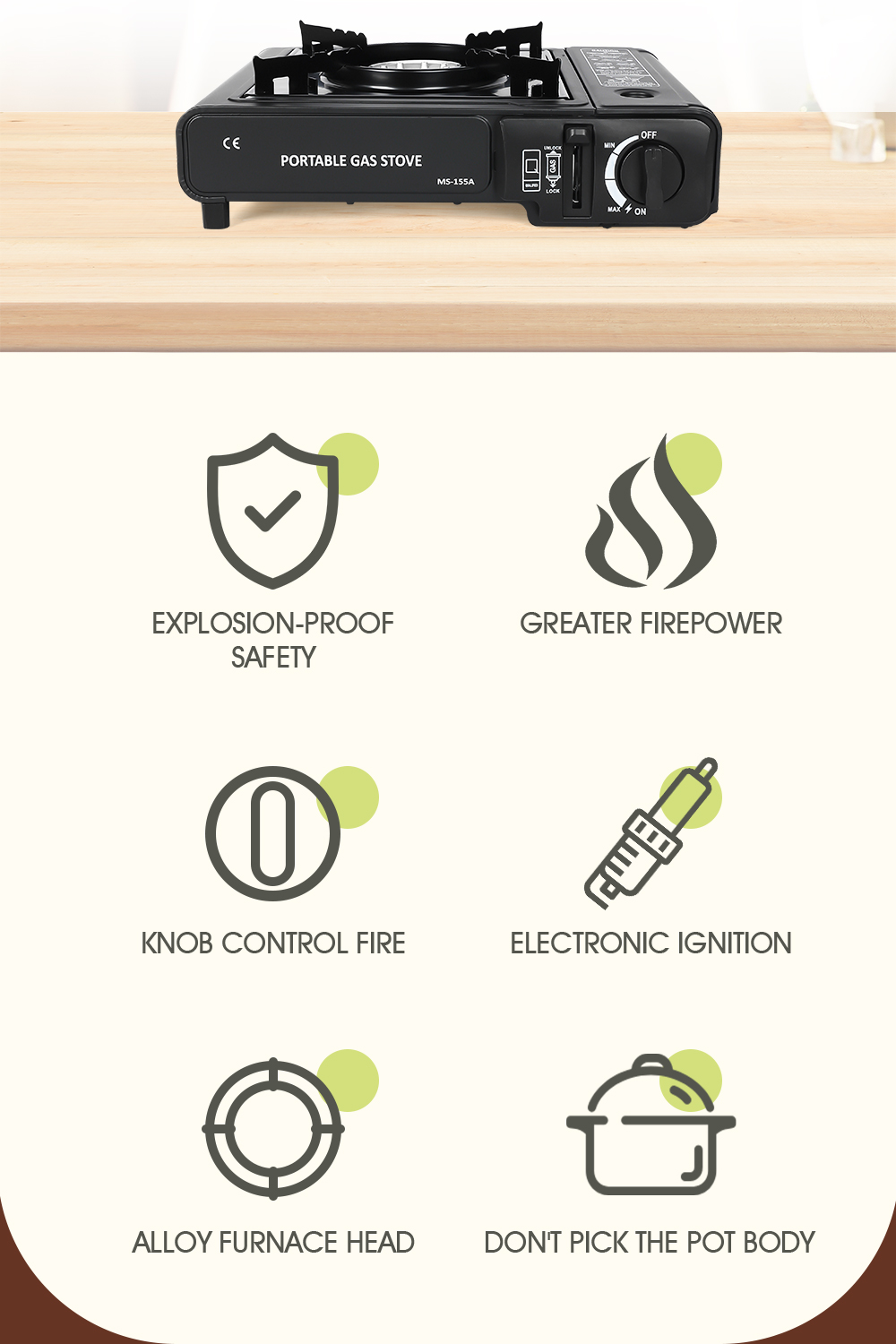 Portable Butane Gas Stove Mini Camping Stove Burner Box Outdoor Picnic ...