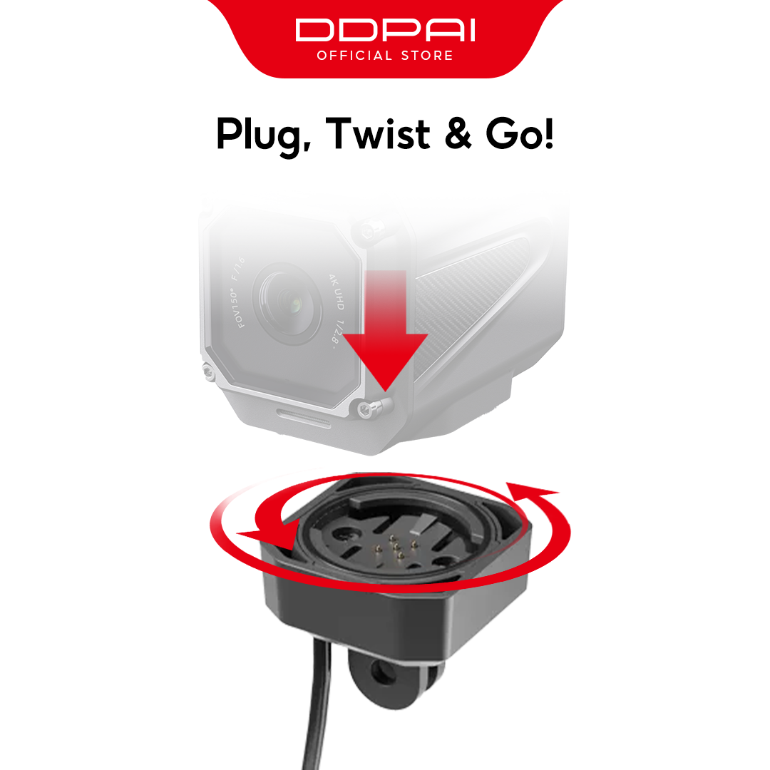 DDPAI RANGER/RANGER M1 Motorcycle DashCam Hardwire Kit Charging Base ...