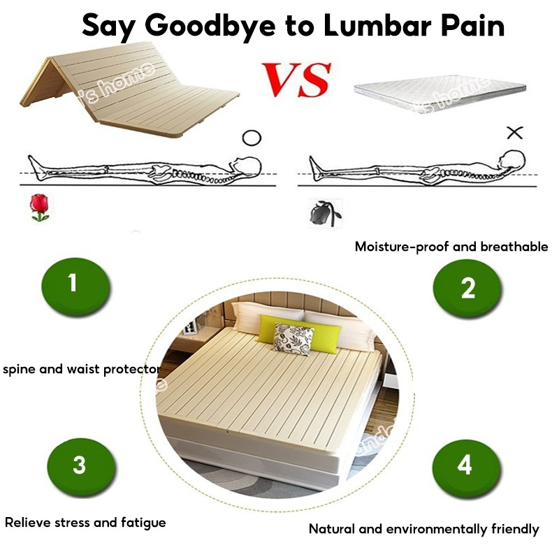 Tatami Solid Wood Bed Board Folding Bed Frame Wooden Bed Spinal ...