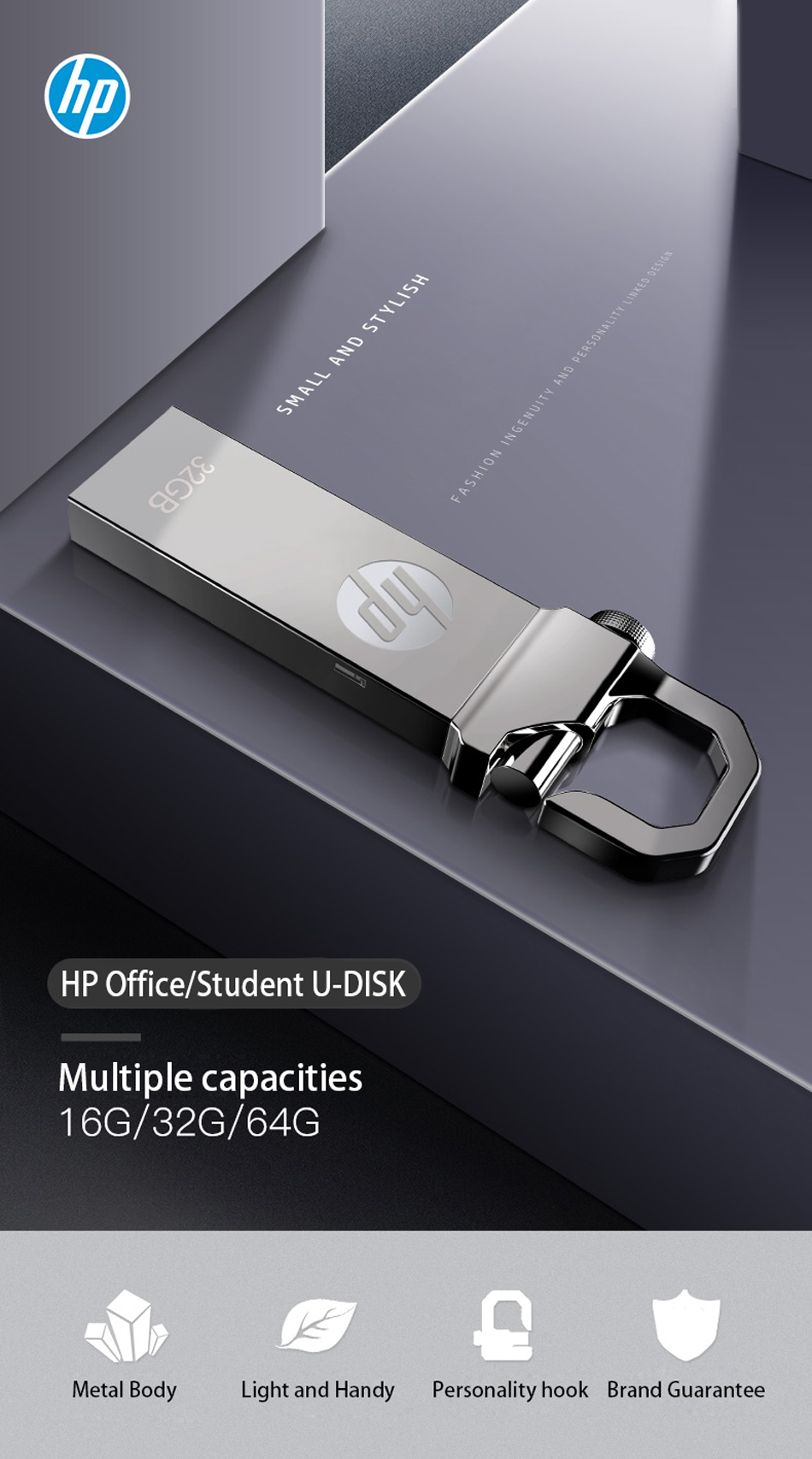 HP 32GB 64GB 128GB flash drive USB flash drive metal pen drive portable ...