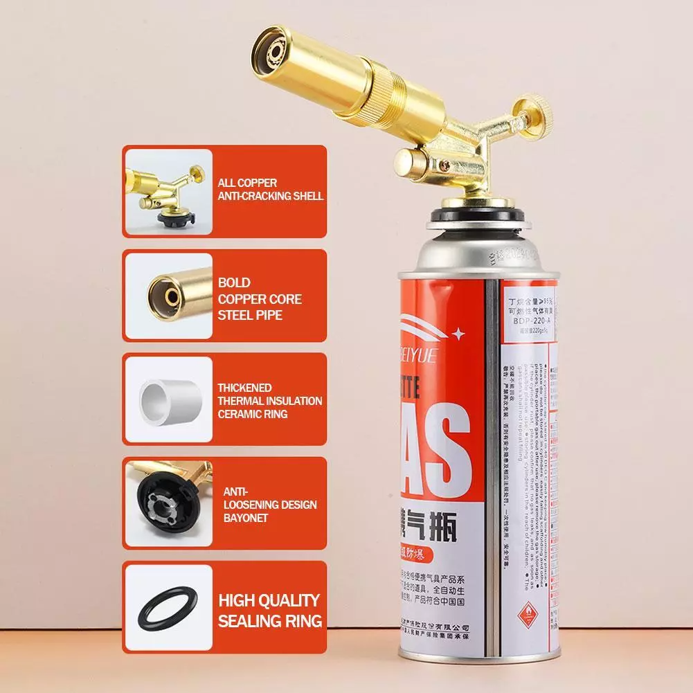 Heat Flame Gun Blue Torch Copper Welding Nozzle Bronze Brazing Blow ...