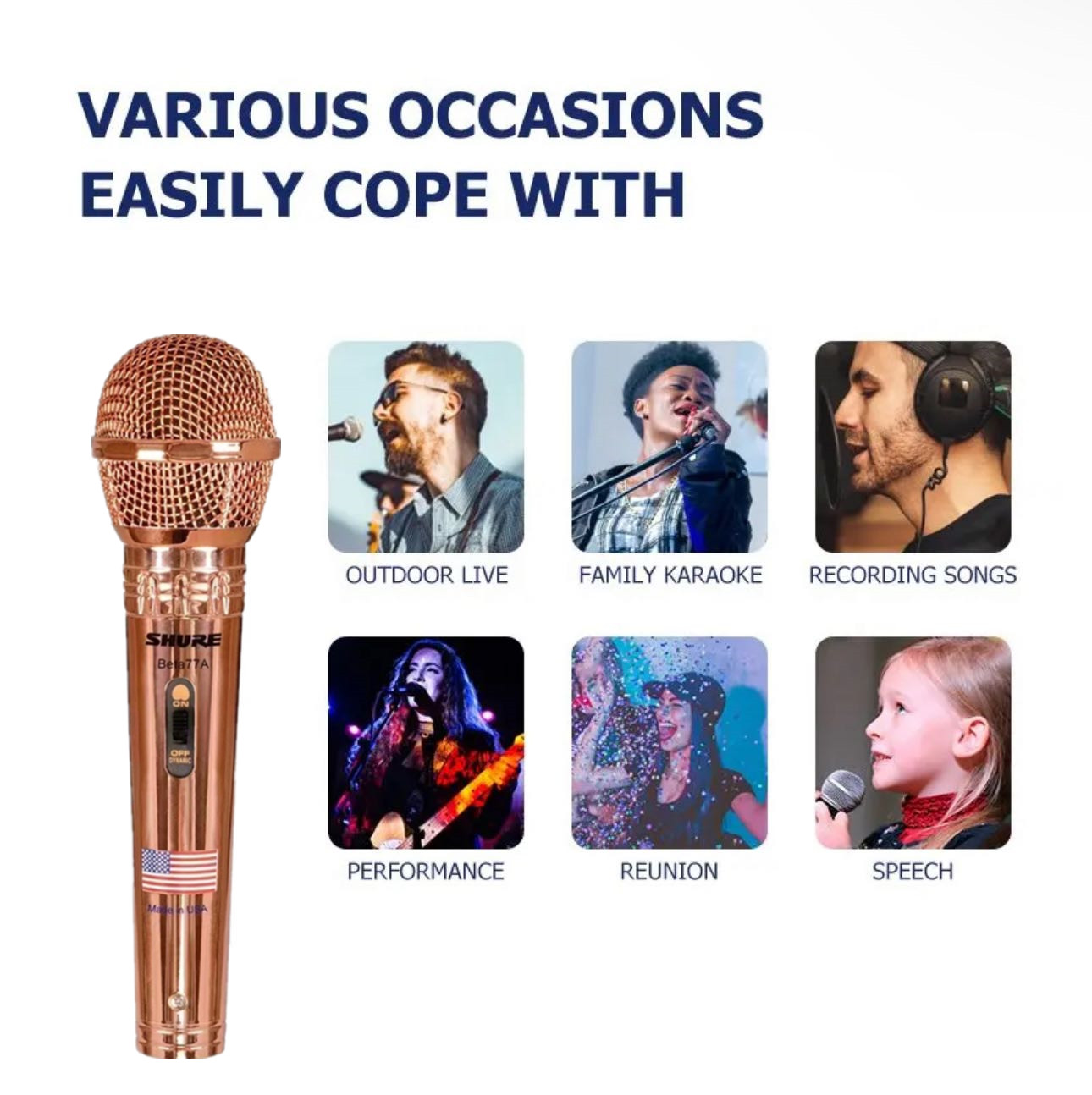 HYPE CAPDIOD Microphone Karaoke BETA77A Dynamic Heavy Duty Wired ...