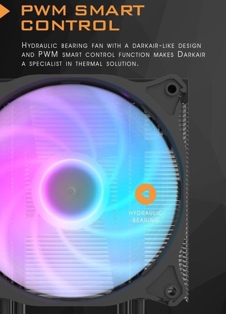 darkFlash CPU Cooler Fan Darkair A-RGB 5V3pin Four Heatpipes Design ...