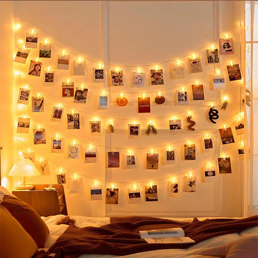 LED Photo Clips String Lights with 10/20 Clips For Hanging Photos ...