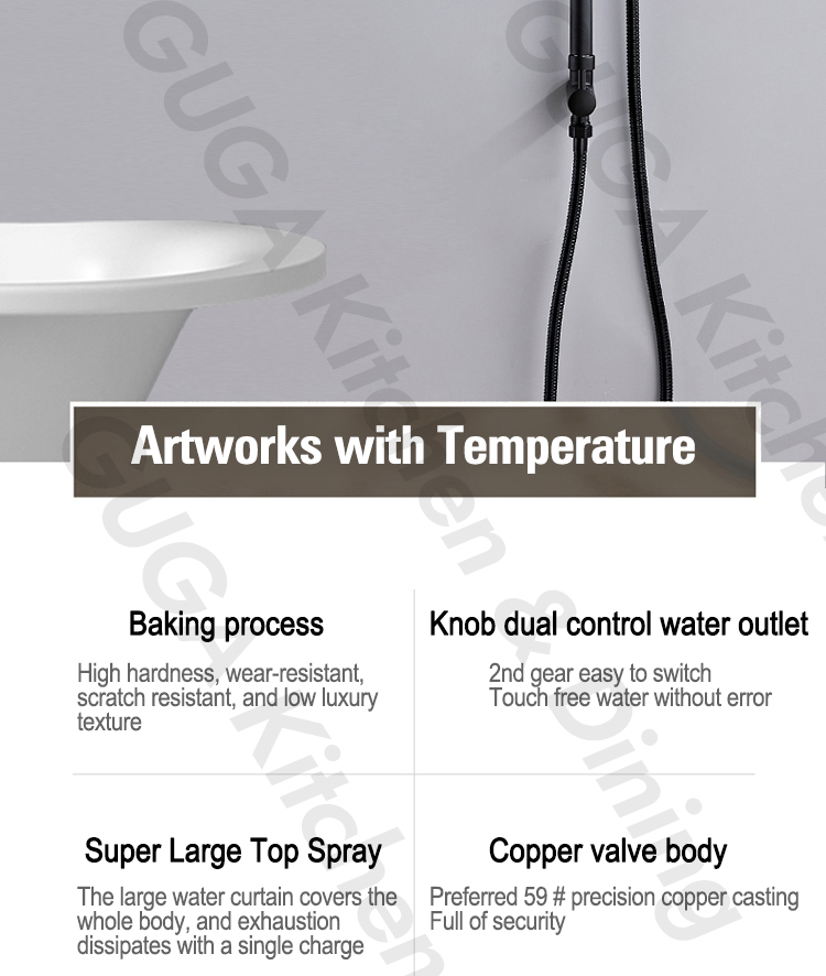 GUGA Shower Set 304 Stainless Steel Bathroom 2 in 1 Shower Set Single ...