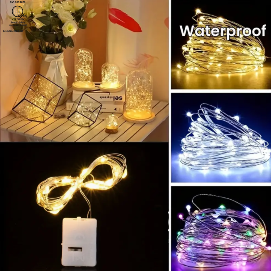 Copper Wire Led String Lights -mini Fairy Lights Battery Powered ...
