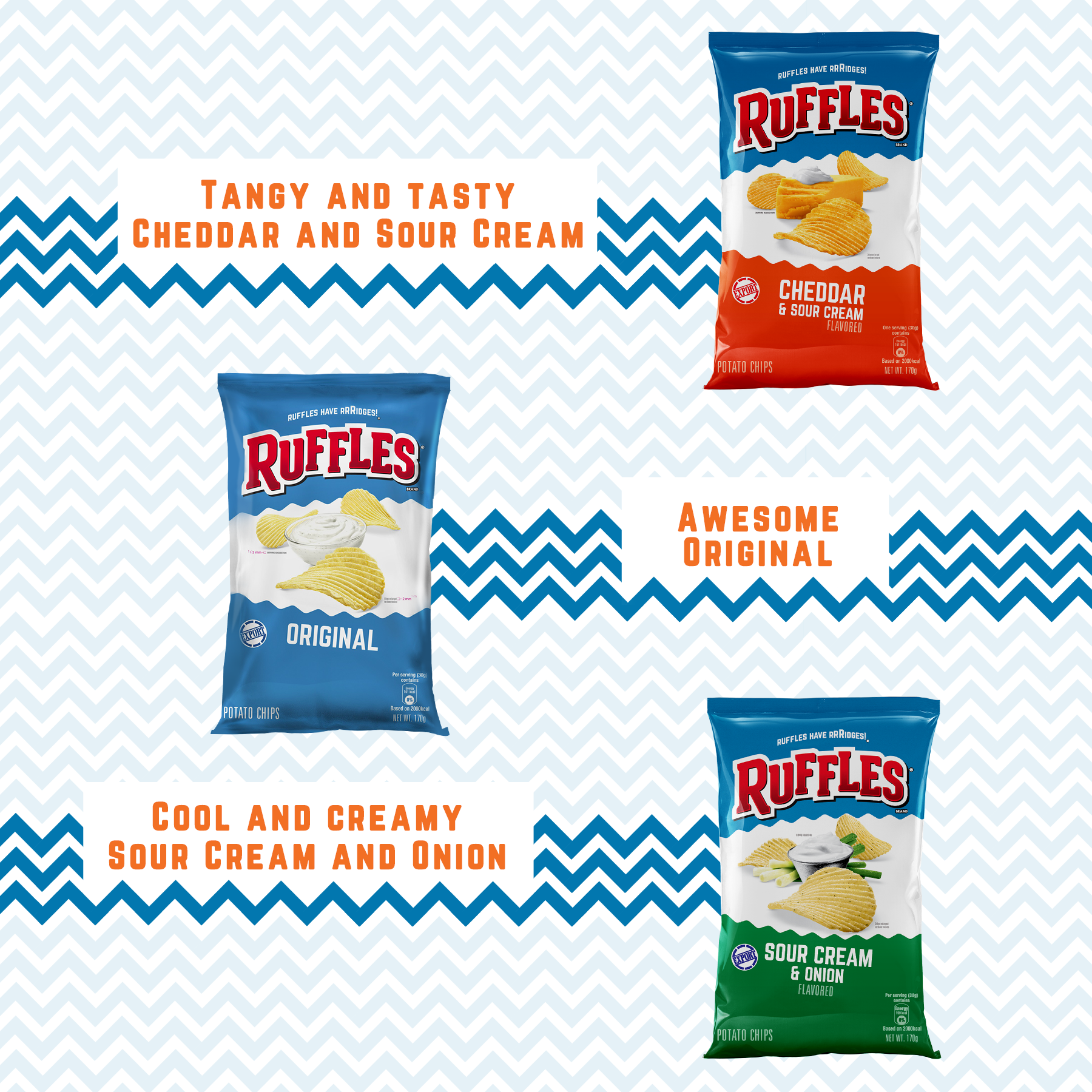 Ruffles Cheddar & Sour Cream Potato Chip 170g | Shopee Philippines