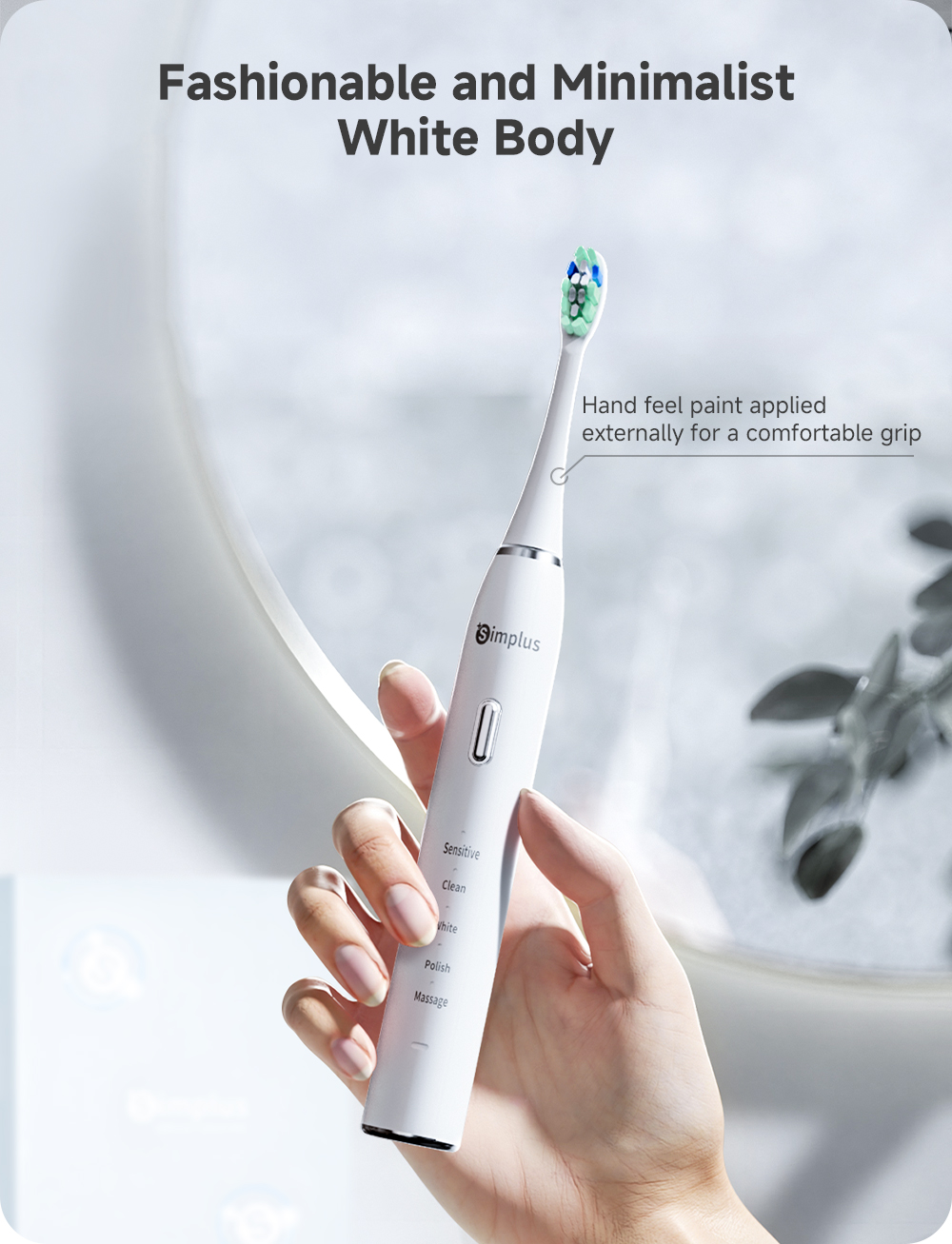Simplus Electric Toothbrush ,3D Dupont Toothbrush Head With 5-Speed ...