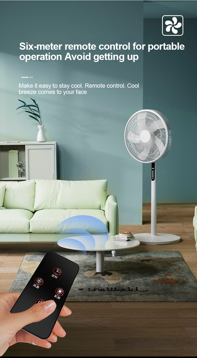 Electric fan floor fan remote control timing 8 wind speed 16 inches ...