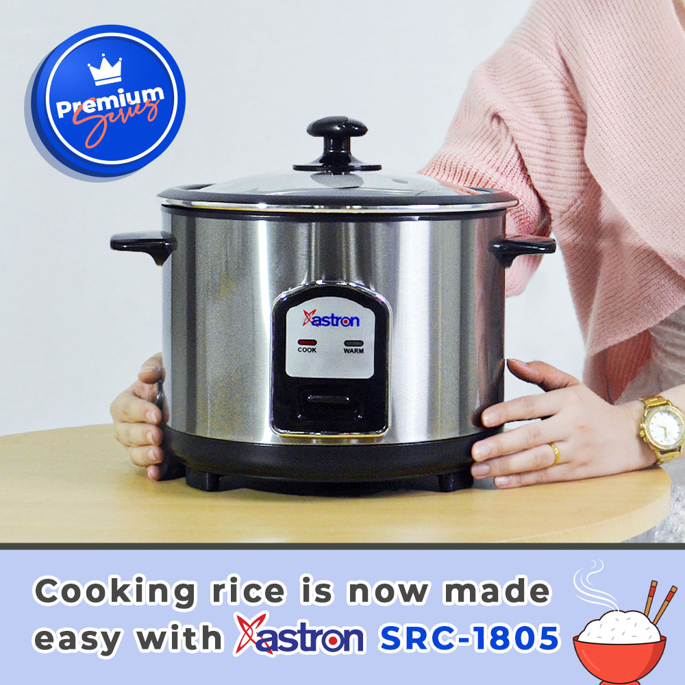 Astron SRC1805 Rice Cooker - 1.8L | Easy to Clean | Anti-Rust | 6-10 ...