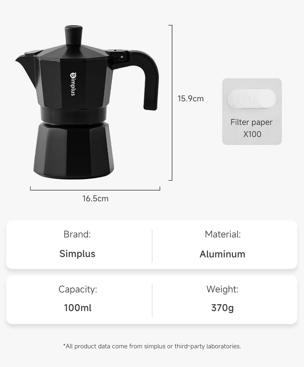 Simplus Moka Pot Dual-Valve Pressurized Extraction Rich Oil Crema ...
