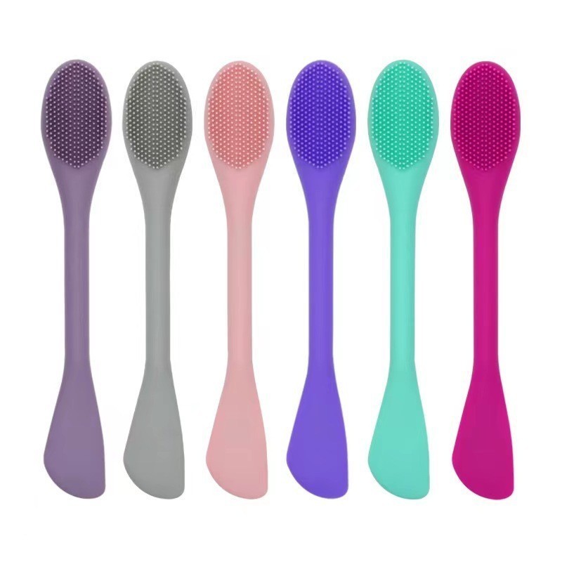 Double-Headed Mask Brush Reusable Silicone Face Cleaner Double Facial ...