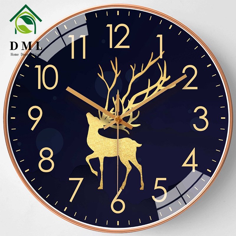 DML Unique Round Wall Clock Modern Design Home Decor Silent SETE ...