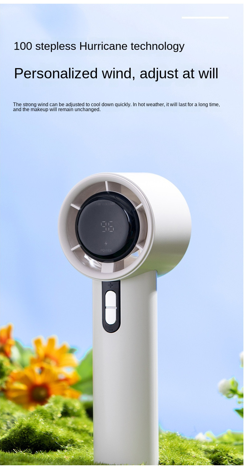 Portable Handheld Turbo Fan 100 Wind Speed Adjustable Mini Personal ...