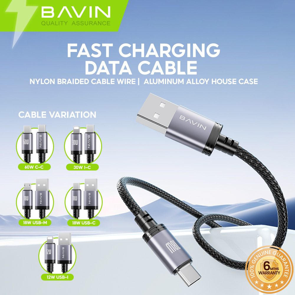 BAVIN CB364 60W PD Fast Charging Aluminum Alloy Data Cable w/ 1 Meter ...