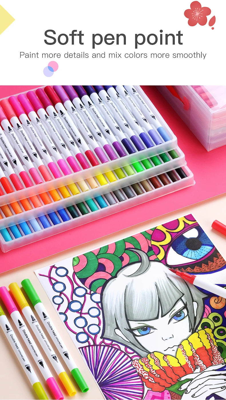 Watercolor Brush Pen Dual Tip Brush Pen Colors Colors Marker Pens ...