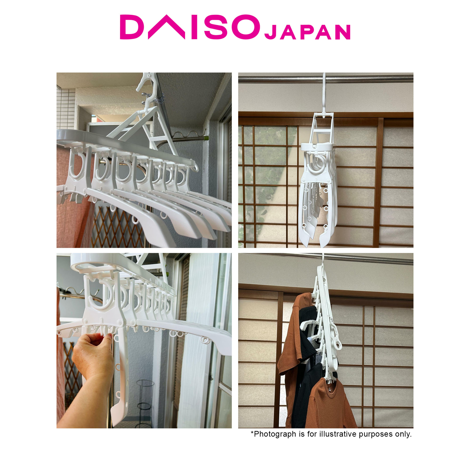 Daiso One-Touch Storage 7-Piece Hanger | Shopee Philippines