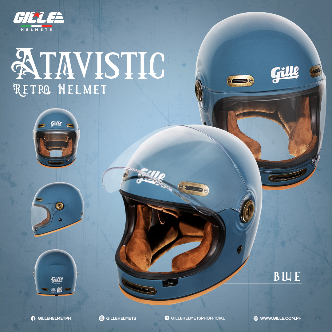 GILLE YM-853 ATAVISTIC PLAIN Motorcycle Classic helmet full face single ...