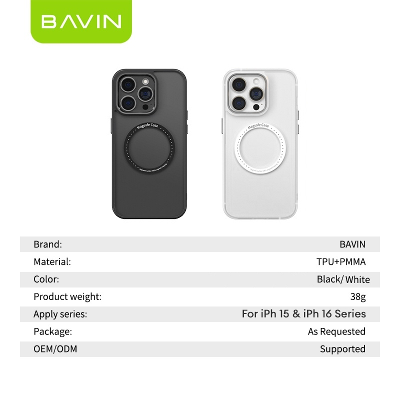 BAVIN Magnetic Suction Case Phone Cover Magnetic for iPh 16 /16 Plus ...