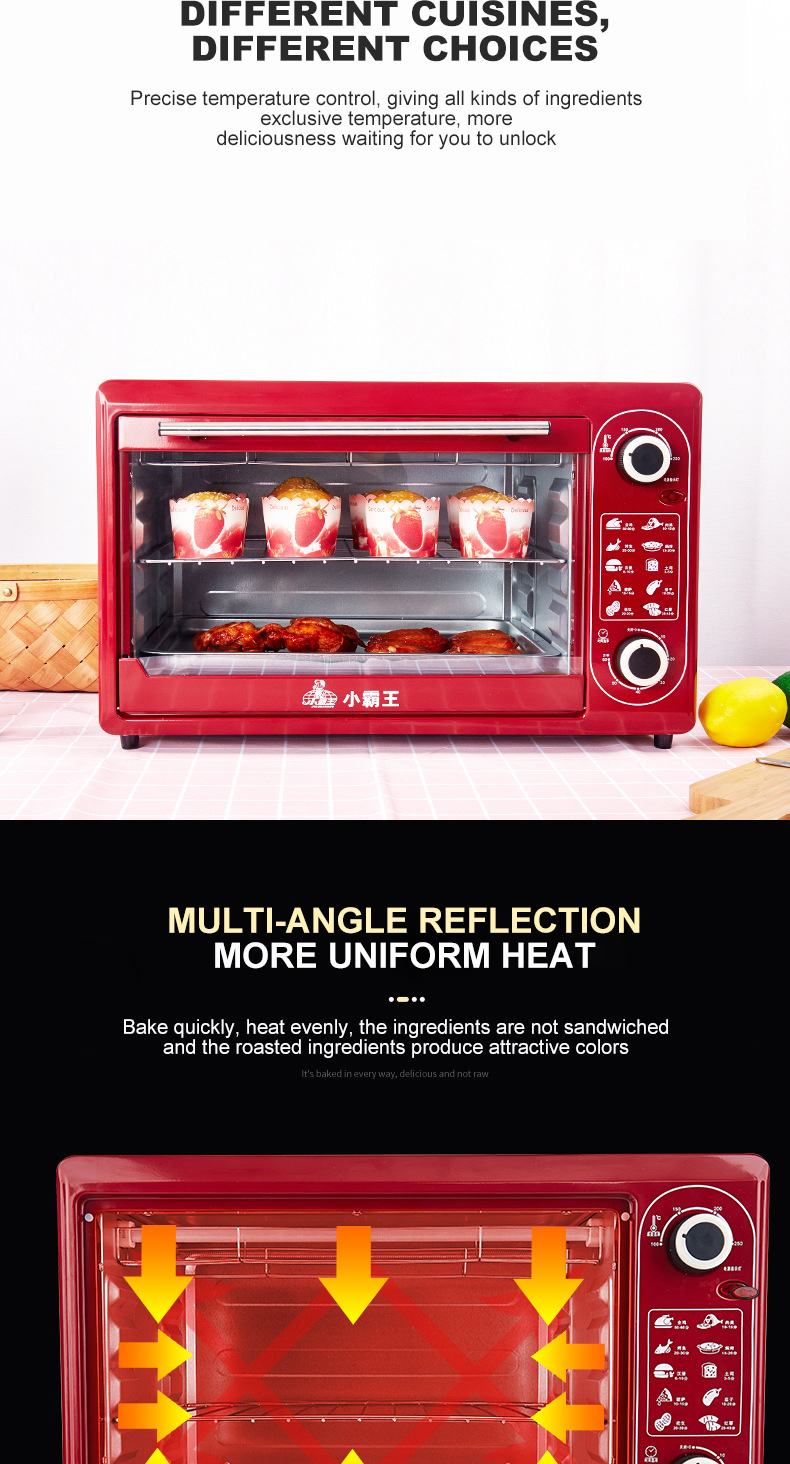 BOBI Electric Oven Household 48L baking oven large capacity 1800W four ...