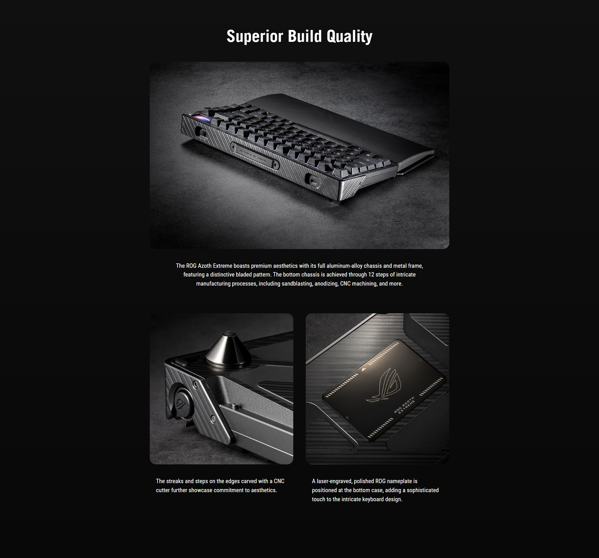 Asus ROG Azoth Extreme M702 NX Aura Sync Tri-Mode Connection Mechanical Wireless Gaming Keyboard ...
