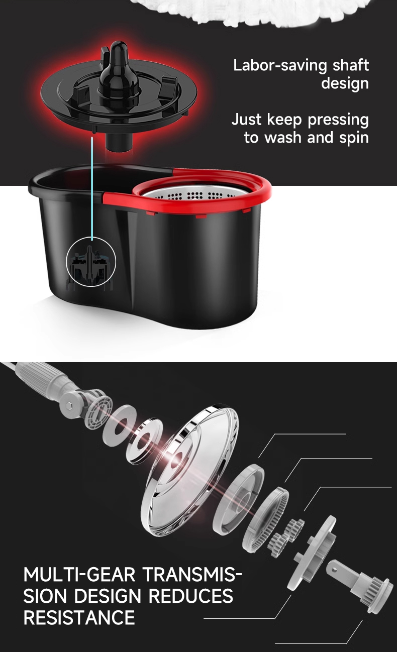 Oimiu 360 Mop With Spinner Rorating Map Squeezer Floor Cleaning Heavy ...