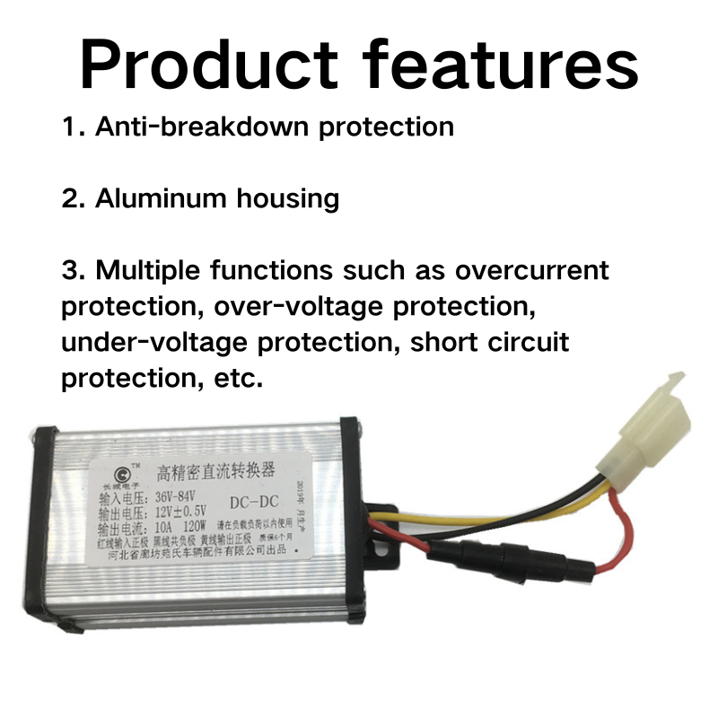 E Bike Transformer Converter Adapter DC 36V 48V 60V 72V to 12V 10A ...