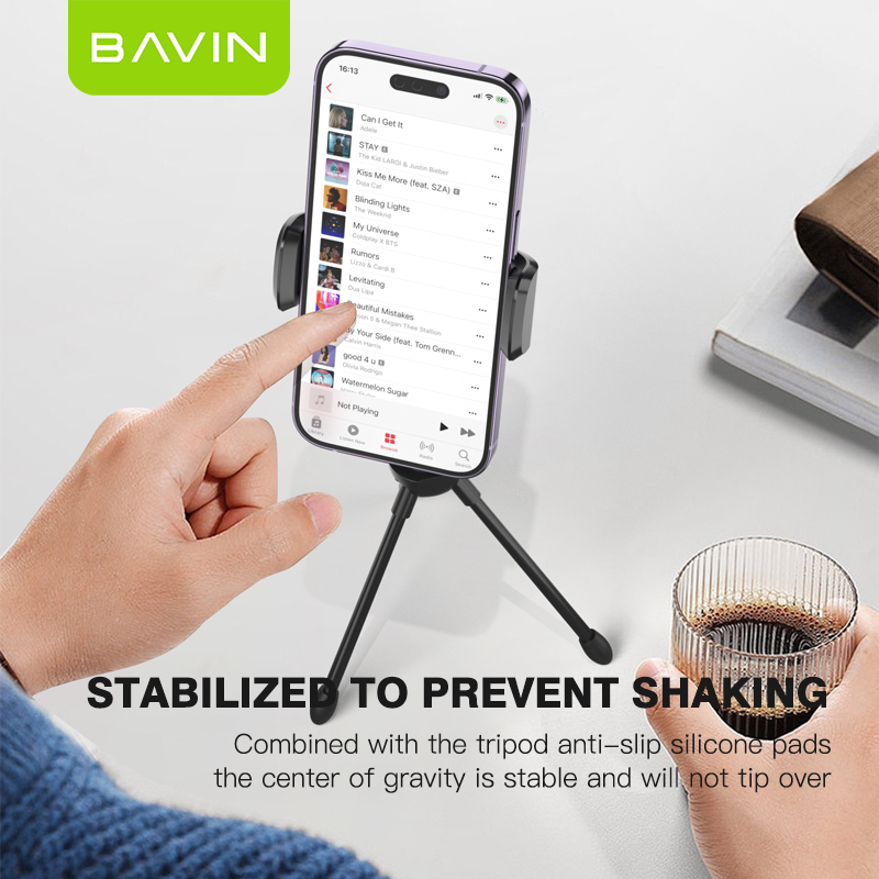 BAVIN B8 Phone Tripod Adjustable Angle Tripod Foldable Stable Phone ...