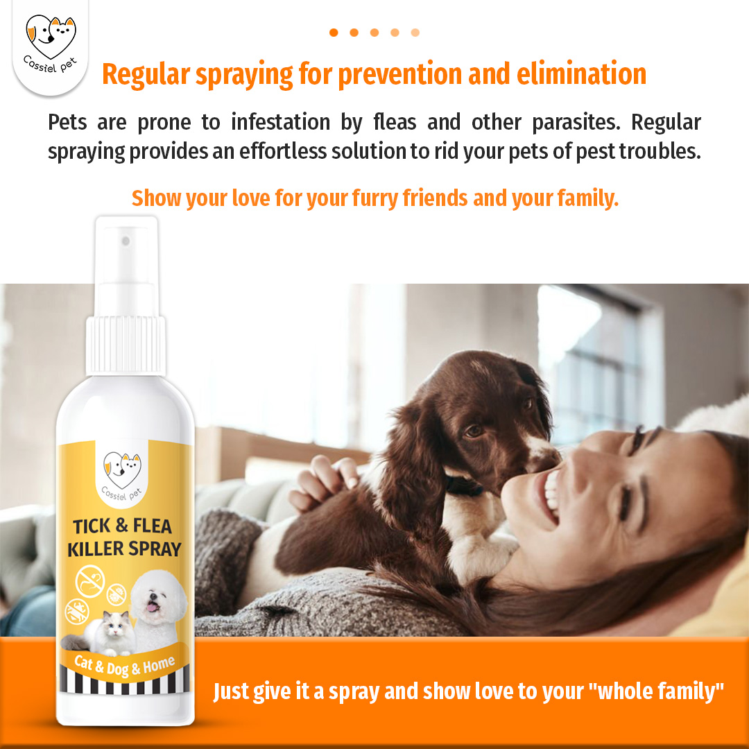 Cassiel Pet Herbal Ivermectin Tick And Flea Remover Spray For Dogs ...