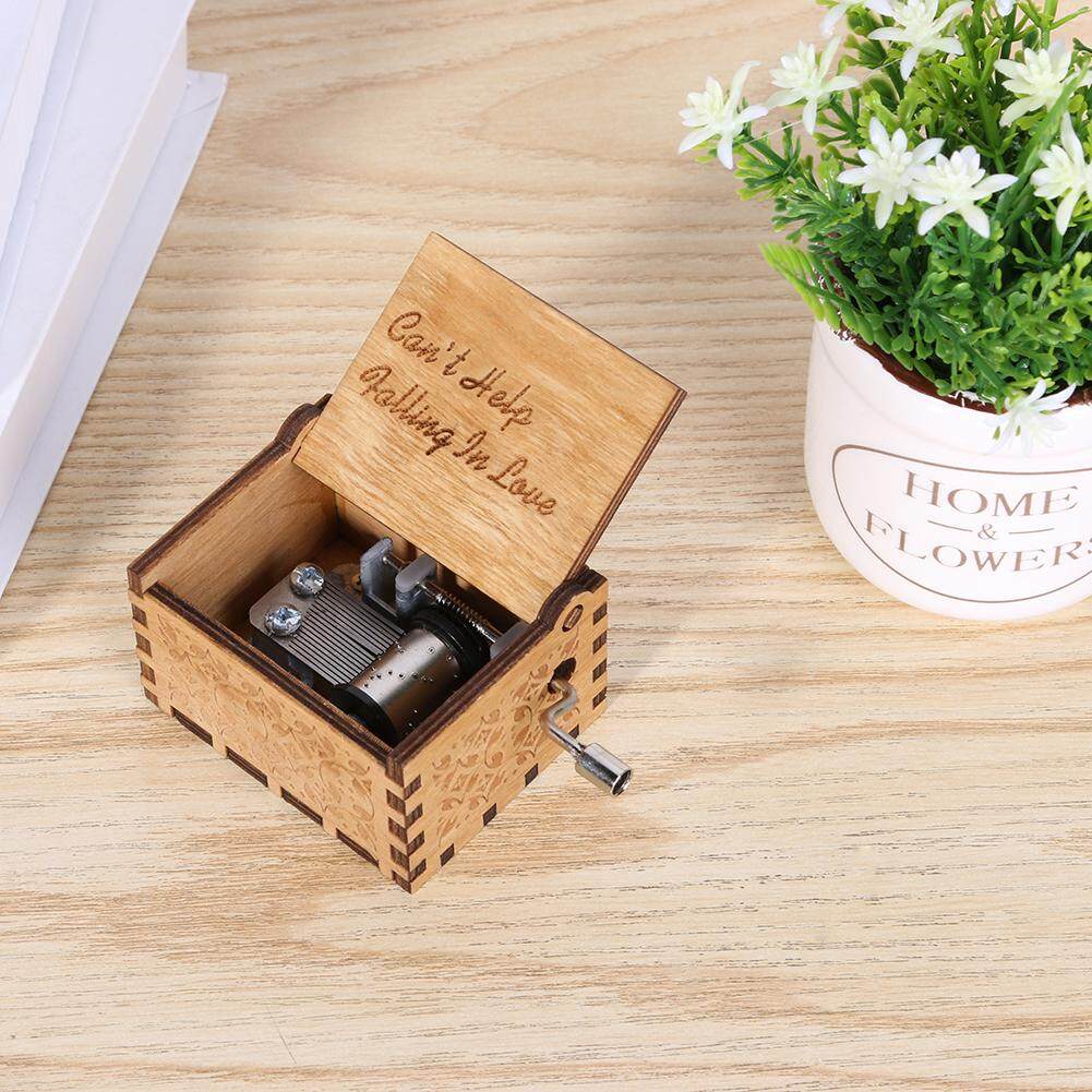 Can't Help Falling in Love Wood Music Box Vintage Exquisite Wooden Hand ...