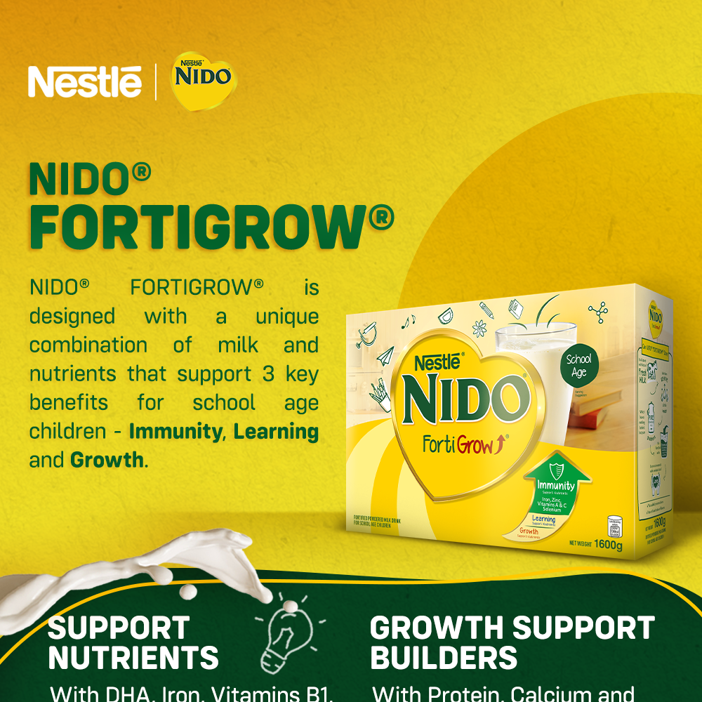 Nido Fortigrow Fortified Powdered Milk Drink 1.6kg - Pack of 2 | Shopee ...