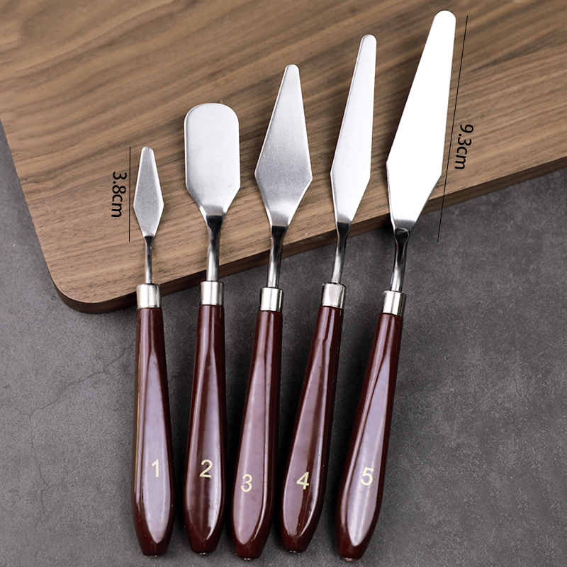 5pcs/Set Palette Stainless Steel Painting Artist Spatula Tools Cake ...