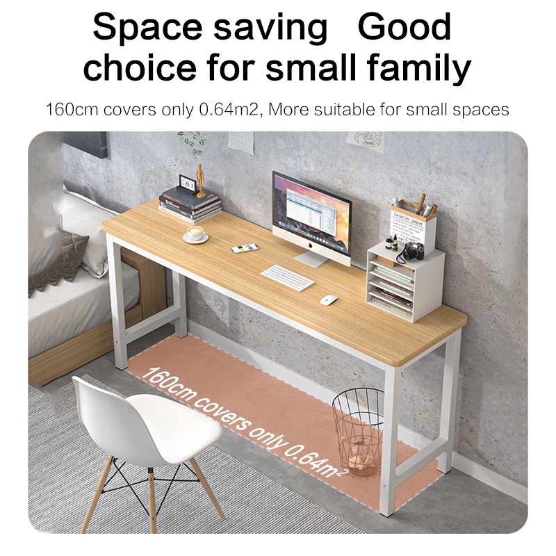 120/140/160cm 2 layers Table Writing Desk Solid Wood Living Room ...