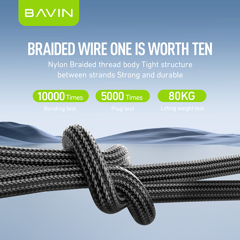 BAVIN CB296 60W PD Fast Charging Data Cable Transparent Design w/ 1m ...