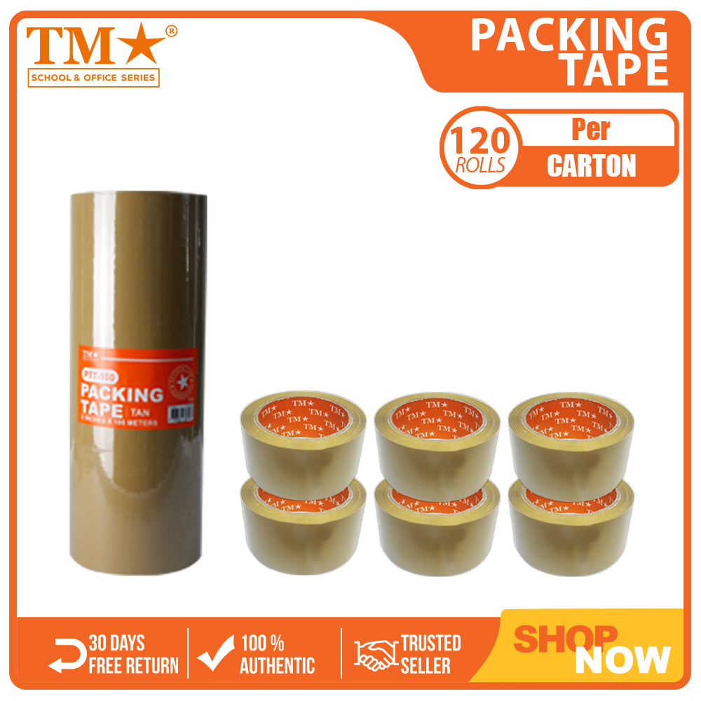 TM 120 rolls Packing Tape Tan 2 inches x 100 meters (PTT-100) | Shopee ...