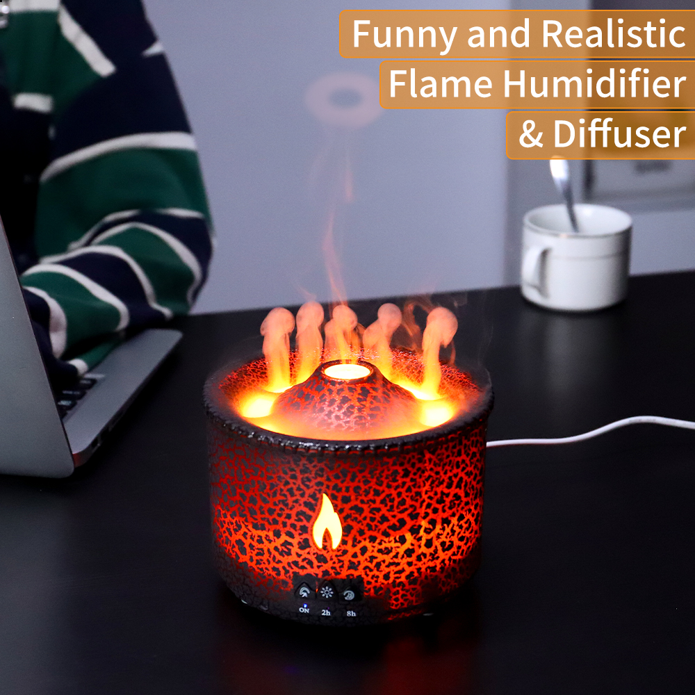 Lava Volcano Humidifier With Diffuser Humidifier Essential Oil Diffuser ...