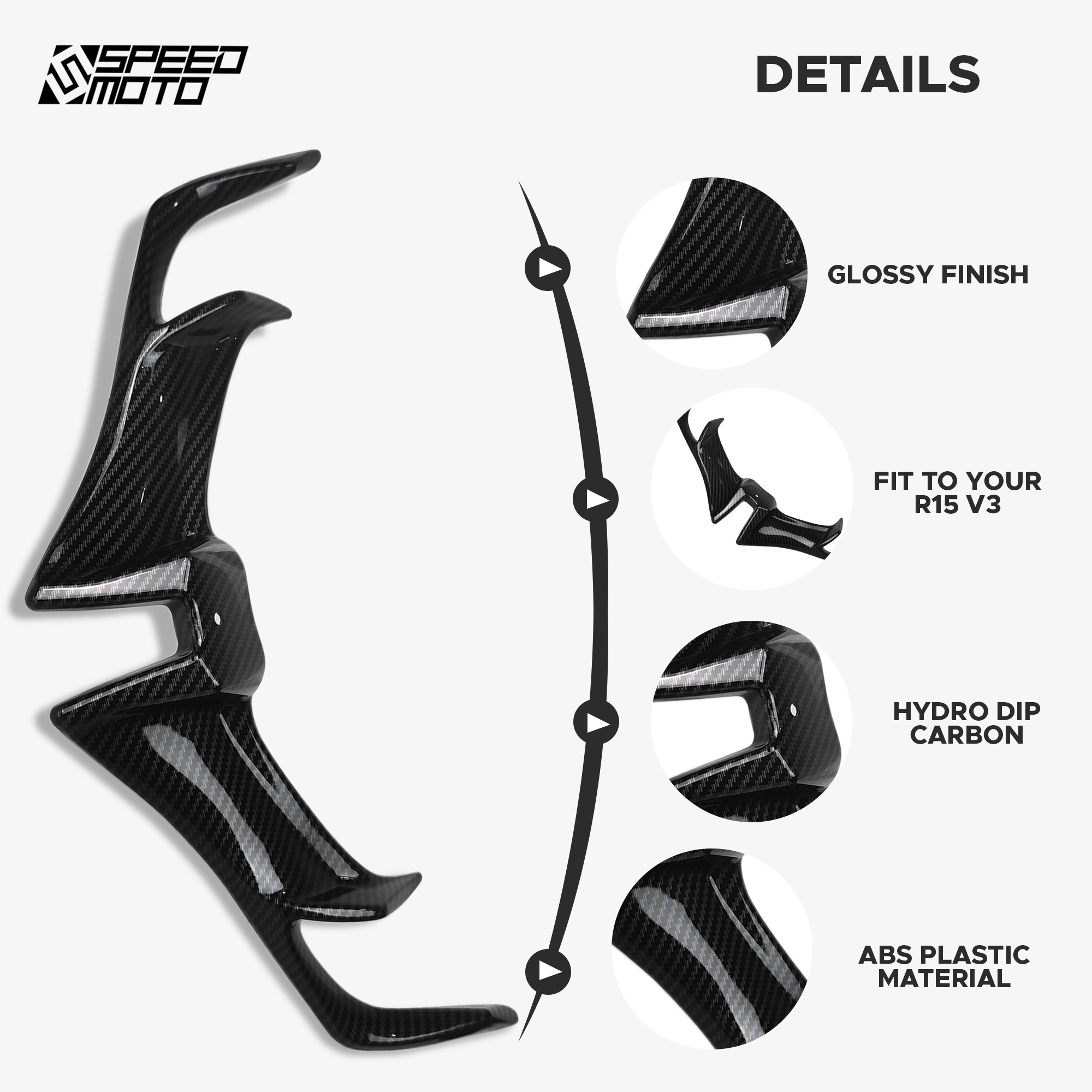 YAMAHA YZF R15 V3 FRONT FAIRING AERODYNAMIC WINGLET LOWER PROTECTOR ...